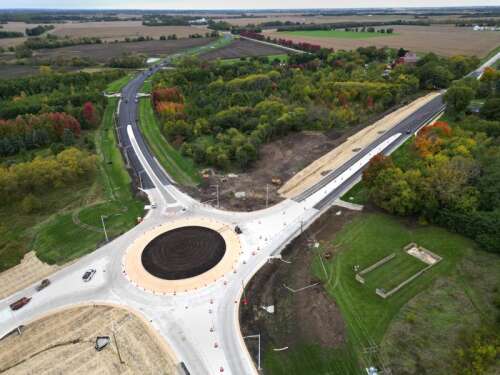 Suburban Skyview: New roundabout nearing completion