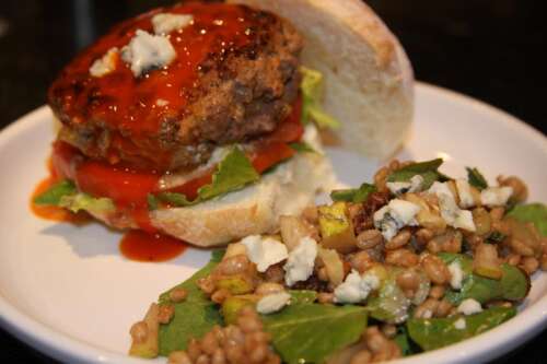 Buffalo-Style Blue Cheese Stuffed Burgers