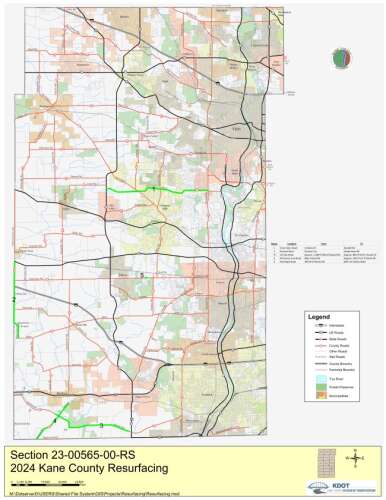 Kane County 2024 resurfacing program begins