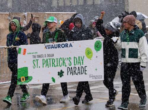 Snow can’t stop the Shamrock spirit in Aurora