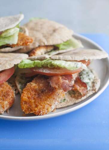 'Fried' Fish BLT Pitas