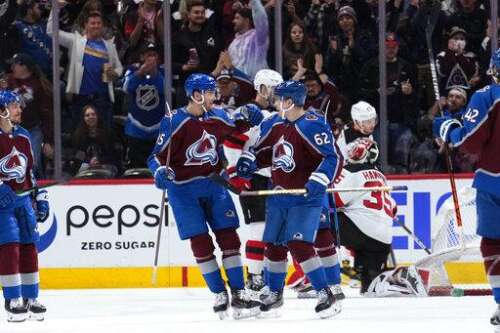 Avalanche beat Devils 3-1, extend winning streak to 8 games
