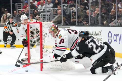 Connor Bedard scores for 3rd straight game, Blackhawks hold off Kings 2-1