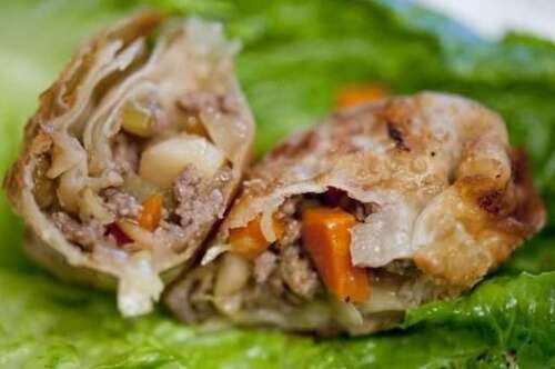 Stephanie Foy makes egg rolls