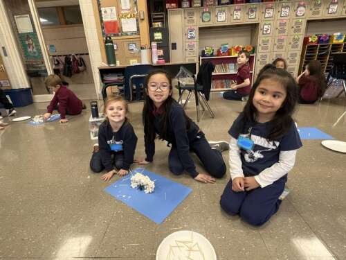 St. Emily School PK3 and Third Graders work on STEM project
