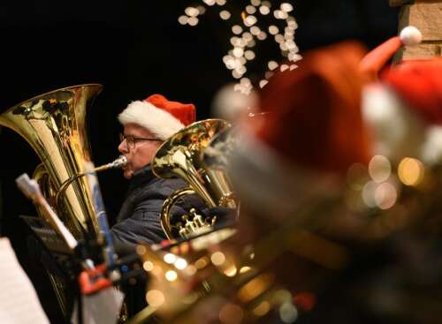 Santa lights up the night in Batavia