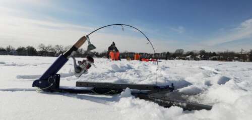 Ice fishing derby begins on Bangs Lake in Wauconda