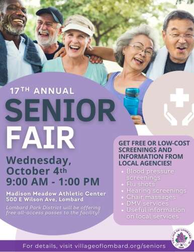 Lombard to host 17th annual Senior Fair Oct. 4 at the Madison Meadow ...