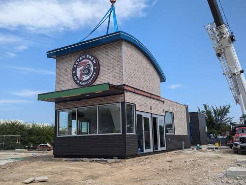 7 Brew coffee stand dropped by crane onto Naperville site