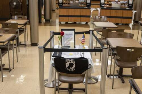 An empty seat waiting for America's POW/MIA Veterans