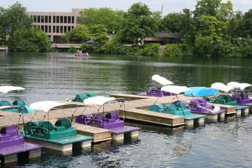 Kayaks join paddleboats at Naperville quarry