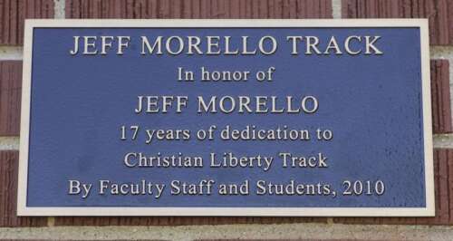Morello's name will adorn his track and field masterpiece