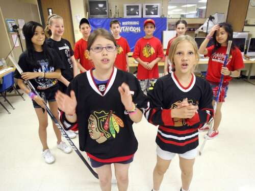 A mighty cheer for the Blackhawks