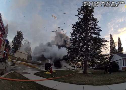 Bodycam video shows moment garbage truck exploded in Arlington Heights ...