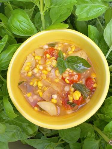 Enjoy this refreshingly light soup with summer's best bounty