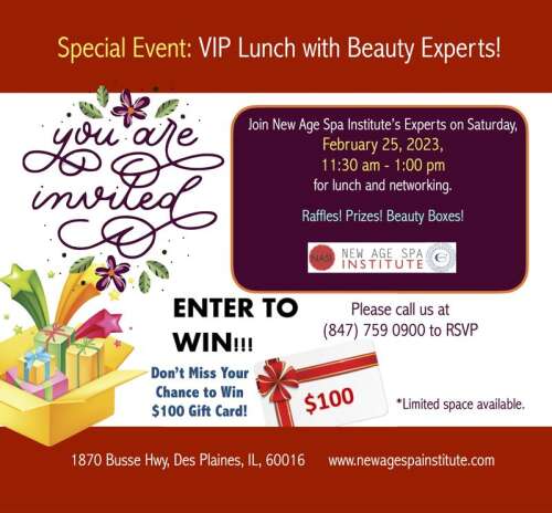 VIP Event Free and Exclusive, Hosted by New Age Spa Institute
