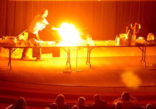 Liquid nitrogen, explosions and Newton’s Laws at Fermilab show