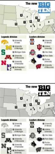 Big Ten's new divisions: Legends and Leaders