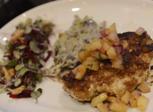 Bountiful Harvest Dinner with Mushroom Leek Saute and Micro Green Salad