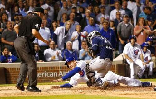 Rizzo speaks with MLB, no discipline for plate collision
