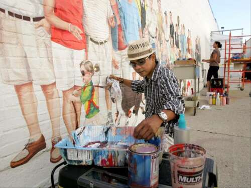 'Naperville Loves a Parade' mural shaping up