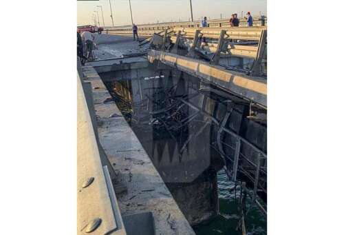 Key Russian bridge to Crimea is struck again as Putin vows response to ...