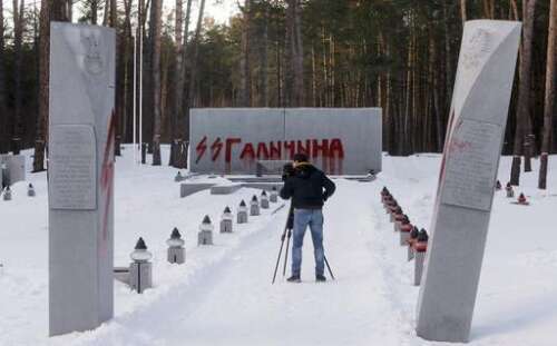 Vandals paint Nazi graffiti at Polish graves in Ukraine