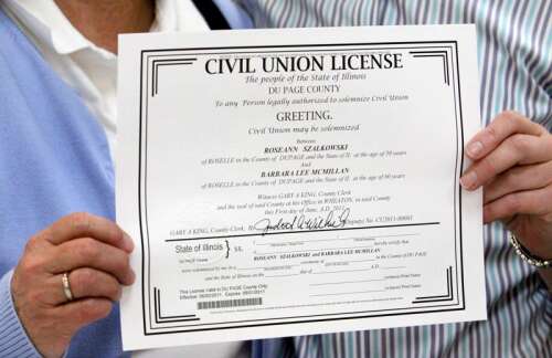 Images: Civil union licenses issued in the suburbs