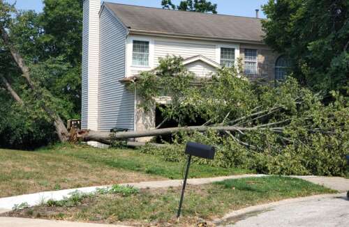 Storm damage causing power outages throughout area and Route 25 lane ...