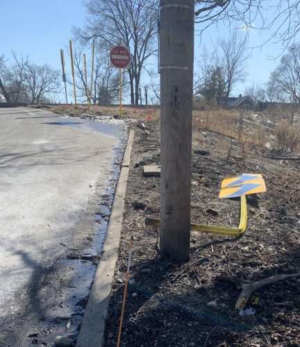 New IDOT warning sign no match for car flying off Route 20 in Elgin