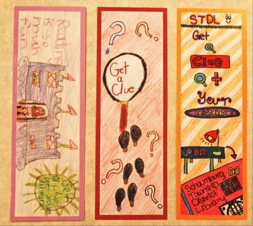 Three students place first for colorful bookmark designs