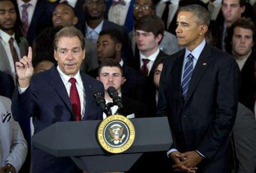 Obama honors Alabama's championship football team