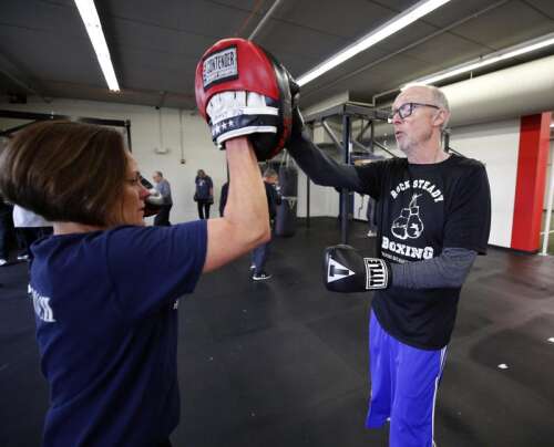 In this boxing class, the fight is against Parkinson's disease