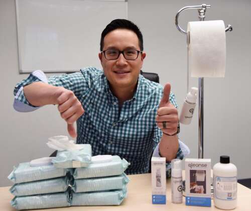 The exploding bathroom and the foamy T.P.