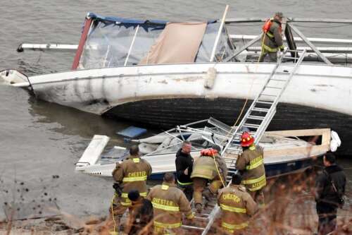 Chester firefighters search capsized boats