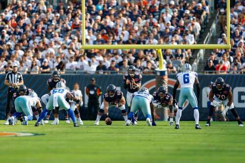 Bears offensive line not satisfied with clean game against Dallas