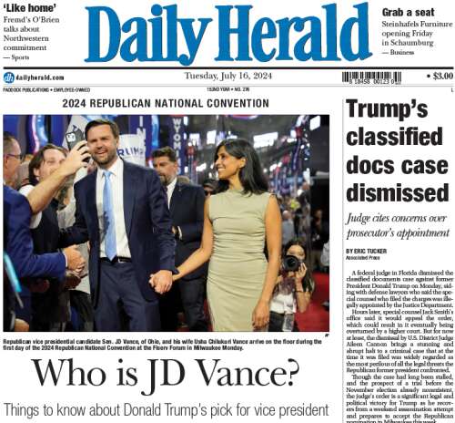 Tuesday’s Daily Herald print edition expected to be delivered on Wednesday