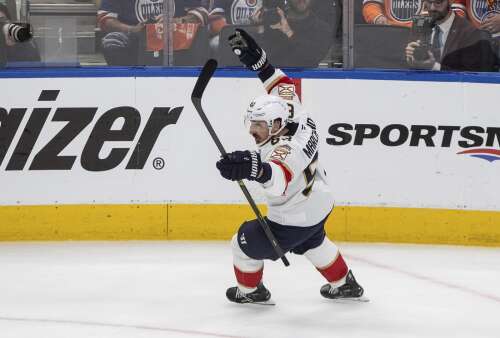 Marchand scores in 2nd OT, Panthers beat Oilers 5-4 in Game 2 to even ...
